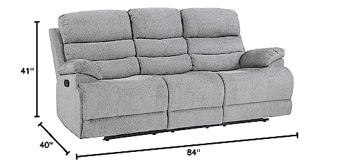 Lexicon Betong Double Reclining Sofa, Smoke Grey