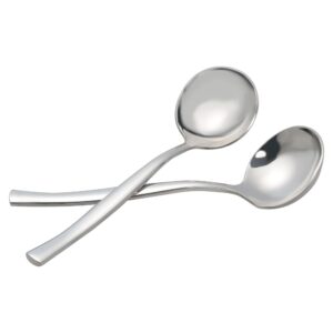 qskely 3-piece stainless steel soup ladle spoon, gravy ladle spoon