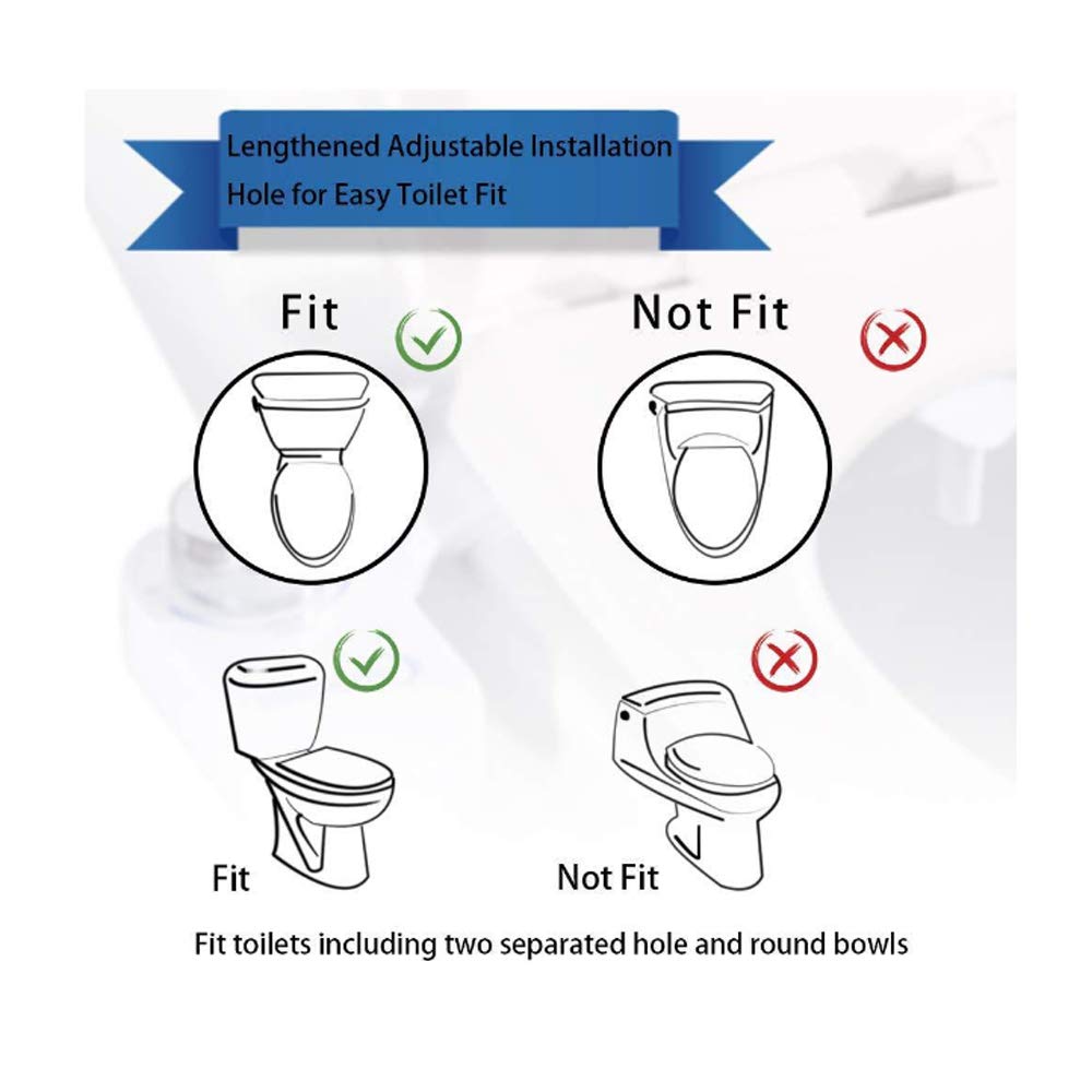 Home Bidet Self-Cleaning Retractable Nozzle Bidet Fresh Water Spray Non-Electric Mechanical Bidet Toilet Seat Attachment (Double nozzle(B))