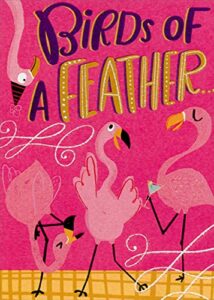 designer greetings birds of a feather : pink flamingos funny/humorous birthday card