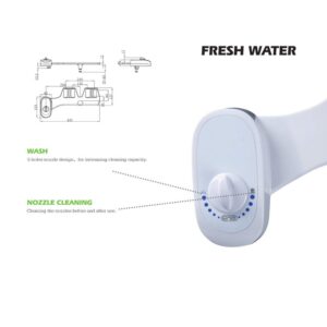 Home Bidet Self-Cleaning Retractable Nozzle Bidet Fresh Water Spray Non-Electric Mechanical Bidet Toilet Seat Attachment (Double nozzle(B))