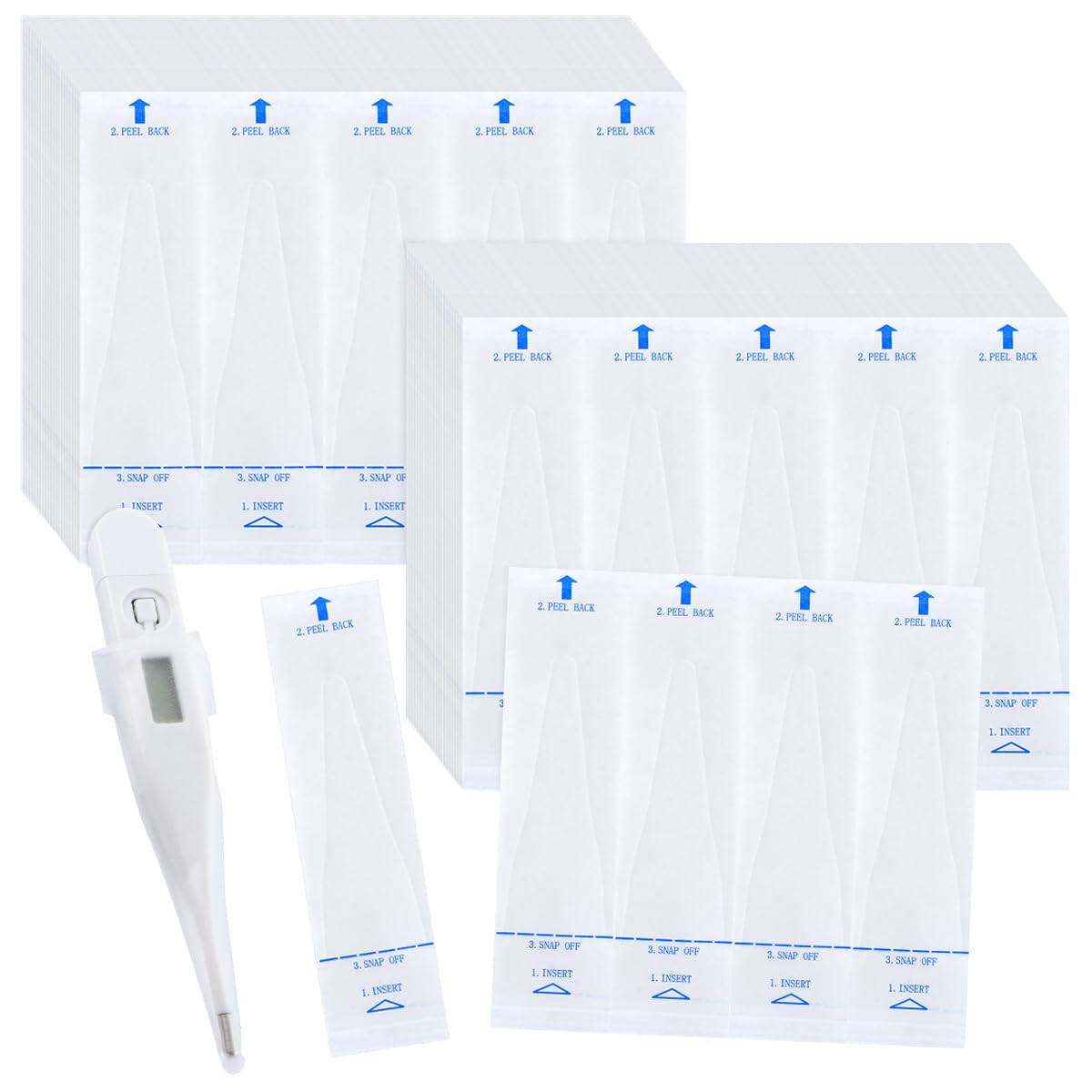 200pcs Disposable Probe Covers for Digital Thermometers Universal Thermometers Sleeves for Accurate Sanitary Oral Ear Underarm Recta Thermometer Reading