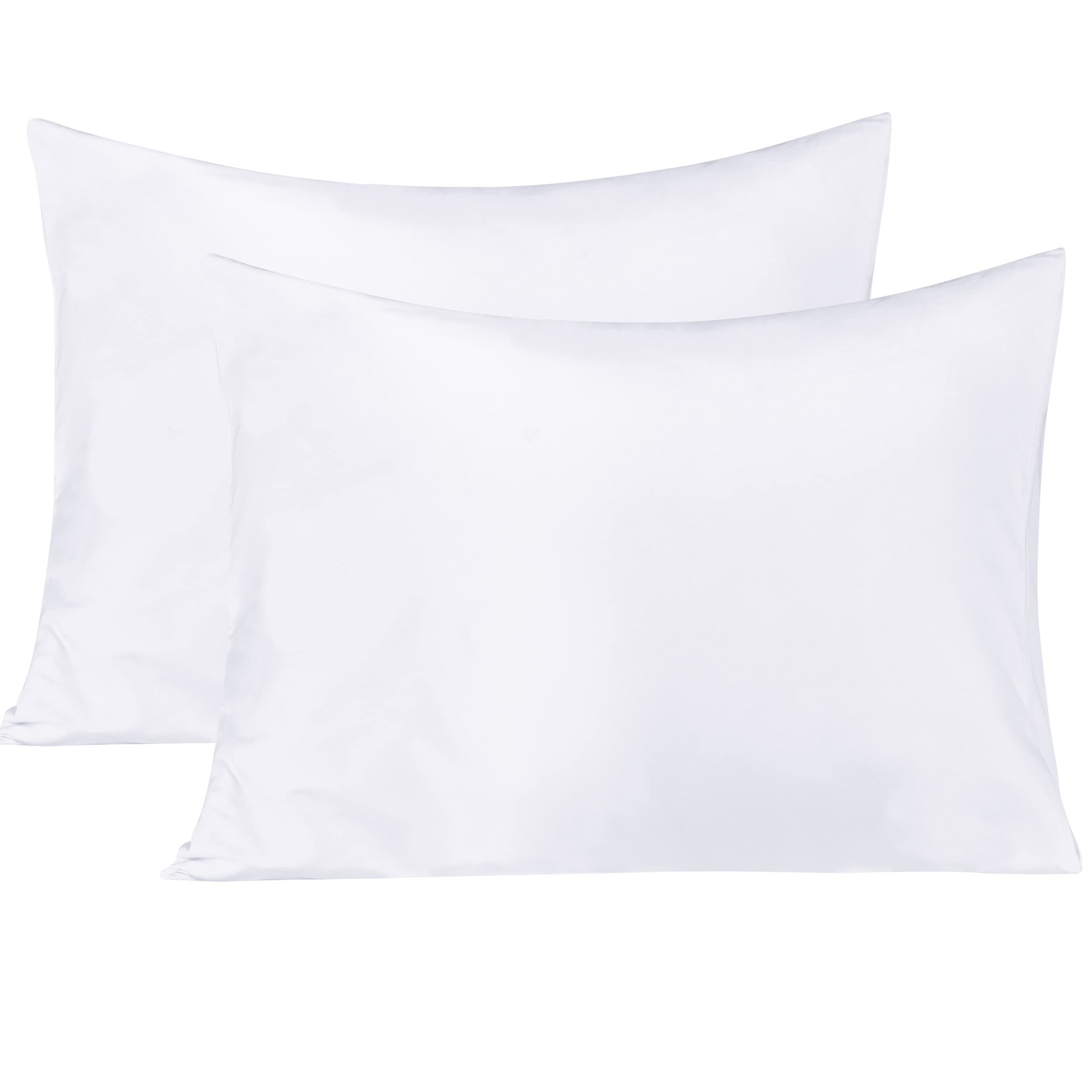 BEDSUM Microfiber Standard Pillowcases Set of 2, Soft Wrinkle Resistant and Easy Care Pillow Cases with Envelope Closure for Kids, 20x26 inches, White