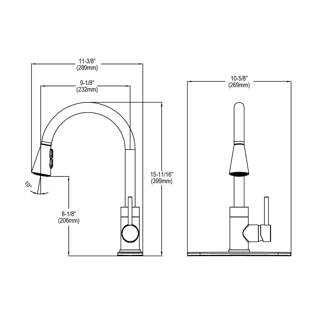 Elkay LKAV3031LS Avado Single Hole Kitchen Faucet with Pull-down Spray and Forward Only Lever Handle, Lustrous Steel