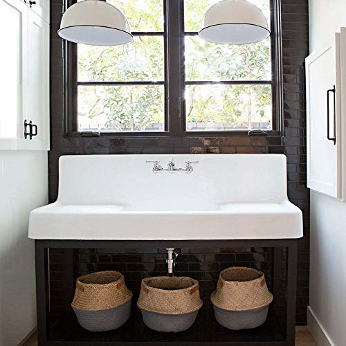 Vintage Tub & Bath 60 Inch Cambridge Farmhouse Drainboard Sink - 8 Inch Faucet Drillings - White