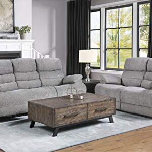 Lexicon Betong Double Reclining Sofa, Smoke Grey