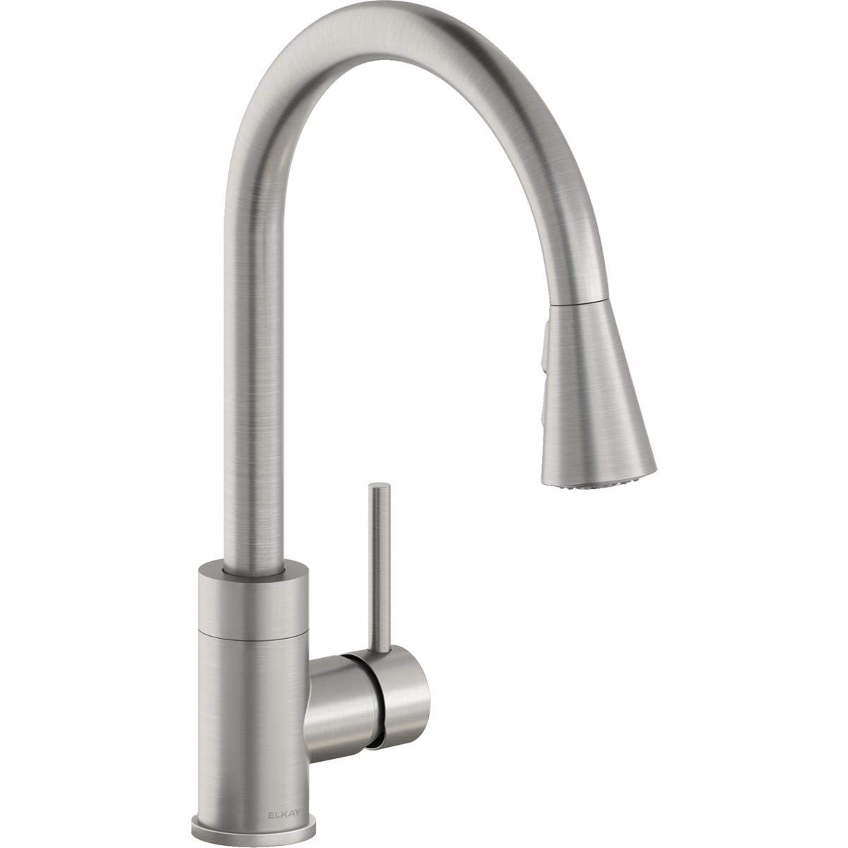 Elkay LKAV3031LS Avado Single Hole Kitchen Faucet with Pull-down Spray and Forward Only Lever Handle, Lustrous Steel