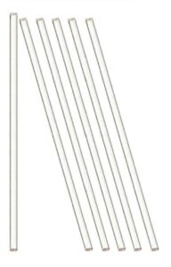 pack of 6 lab glass stirring rod 8 inch (200mm) length with both ends round for science, lab, kitchen, science education (6)