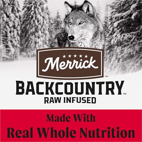 Merrick Backcountry Healthy Grains Kibble With Freeze Dried Raw Pieces, Great Plains Red Meat Recipe Dog Food - 4.0 lb. Bag