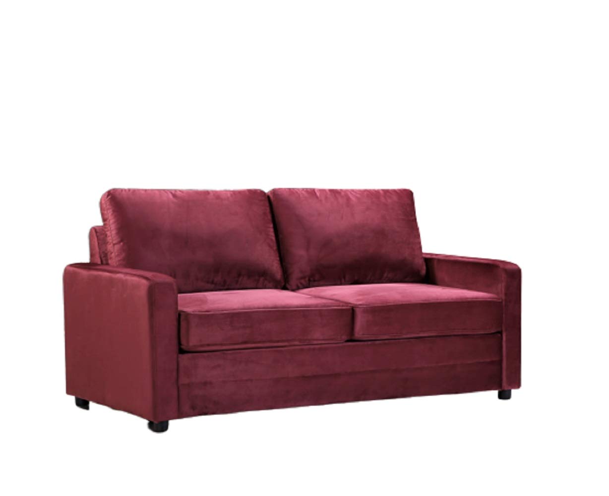 US Pride Furniture Knightsville Velvet 70 ' Square Arms Sofa Bed Sofabed, Burgundy