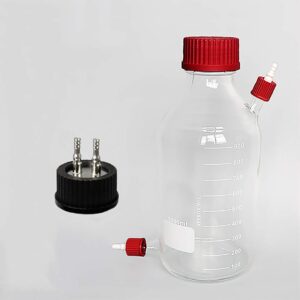 donlab mce02 borosilicate glass 100ml,250ml,500ml,1l,2l,3l,5l,10l,20l round media bottle screw-nozzle shunt-type reagent bottle with 2-pipe mobile phase cap gl45 (250ml,s-2-pipe)