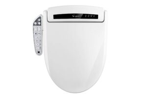 empava elongated smart bidet heated toilet seat with warm air dryer and temperature controlled wash functions in white