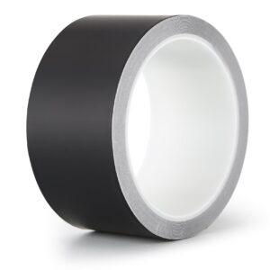 llpt aluminum black foil tape matt none reflective heavy duty 3.94 mil 2 inch x 33 feet high thermal conductive adhesive hot cold air duct tape for metal repair pipe(nc233)