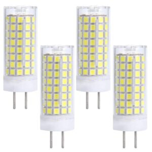 lxcom lighting gy6.35 led bulb 10w dimmable corn light bulb (4 pack)- 2835 smd 102 leds 90w equal daylight white 6000k g6.35/gy6.35 base t4 jc type 1000lm for accent landscape lighting, ac 110v