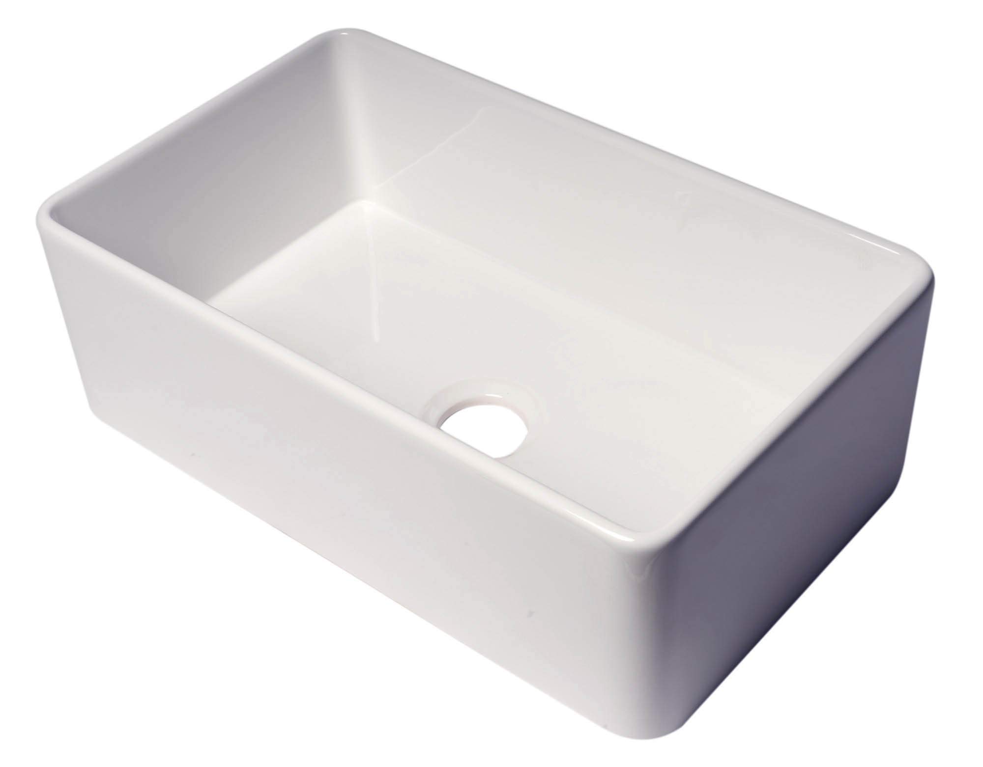 ALFI brand ABF3018-W Kitchen Sink, 30"L x 18"W x 10"H, White