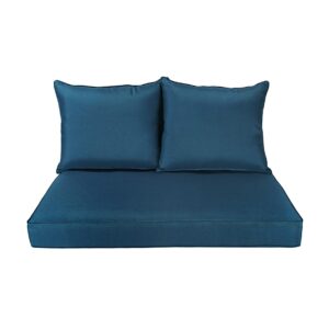 bossima patio furniture cushions comfort deep seat glider loveseat cushion indoor outdoor seating cushions teal blue