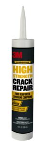 3m high strength crack repair, 10 oz, wall crack repair, caulk tube, ideal for repairing large holes, cracks & damaged surfaces in drywall, plaster, stucco, concrete & wood (cr-10-clk)