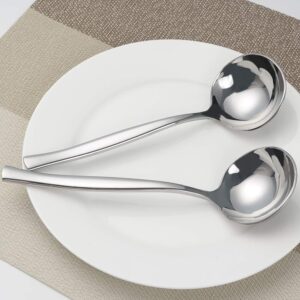 Qskely 3-Piece Stainless Steel Soup Ladle Spoon, Gravy Ladle Spoon