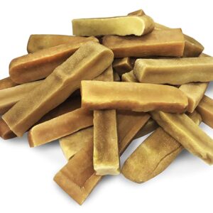 EcoKind Pet Treats Gold Himalayan Yak Cheese Dog Chew, Yak Dog Treats for Active Chewers, 100% Natural & Healthy Chew Sticks for Small & Large Dogs, Assorted Set of Big & Small Yak (8 Small Sticks)