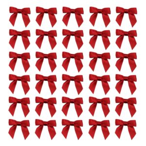 7rainbows 50pcs boutique 1.5" red satin ribbon mini bows for craft sewing scrapbooking wedding and gift wrapping