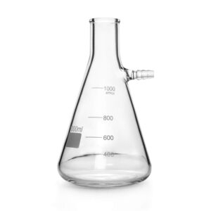 qwork 1000ml borosilicate glass filtering flask with tubulation, 1 pack