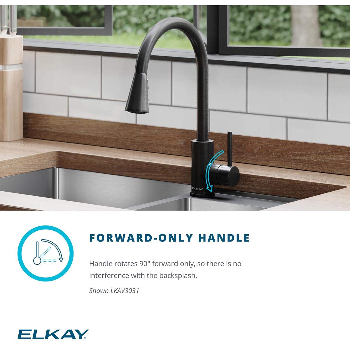 Elkay LKAV3031LS Avado Single Hole Kitchen Faucet with Pull-down Spray and Forward Only Lever Handle, Lustrous Steel