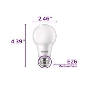 Philips LED Flicker-Free Frosted Dimmable A19 Light Bulb - EyeComfort Technology - 800 Lumen - Daylight (5000K) - 8.8W=60W - E26 Base - Ultra Definition Old Version - Indoor - 16-Pack