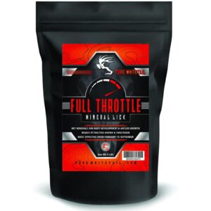 pure whitetail | full throttle – mineral lick | better than deer salt lick | whitetail deer plot vitamin & mineral supplement for antler growth & body development | 5 lb bag (1)