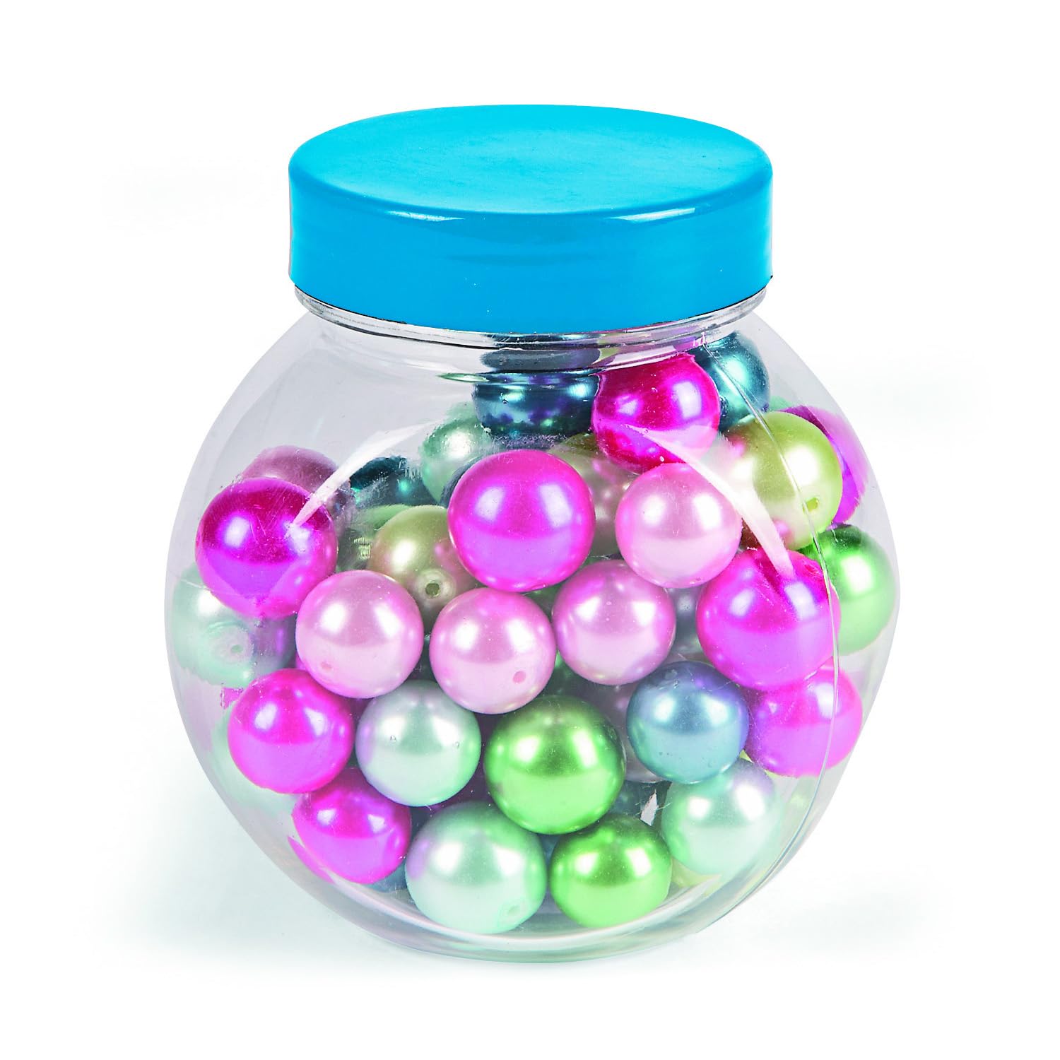 Fun Express Small Round Storage Jars with Bright Lids - 12 Jars - Crafting, Classroom and Office Organization and Storage