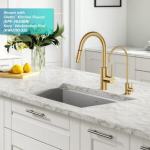 KRAUS Purita 100% Lead-Free Kitchen Water Filter Faucet in Brushed Brass, FF-100BB