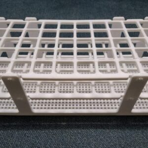 POCOMOCO 3 Packs Plastic Test Tube Rack, 60 Holes Lab Test Tube Rack Holder for 16mm Test Tubes, White, Detachable (60 Holes)