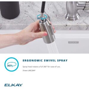 Elkay LKAV3031LS Avado Single Hole Kitchen Faucet with Pull-down Spray and Forward Only Lever Handle, Lustrous Steel