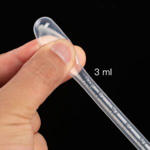 Crafare 90pcs 3ml Disposable Transfer Pipettes Essential Oils Pipettes Graduated Calibrated Dropping Pipettes for Scientific Lab Painting DIY Makeup Tool Pipettes Eye Dropper