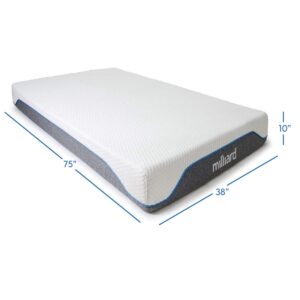 Milliard 10 Inch Semi Firm Memory Foam Mattress | CertiPUR-US Certified | Pressure Relieving (Twin)