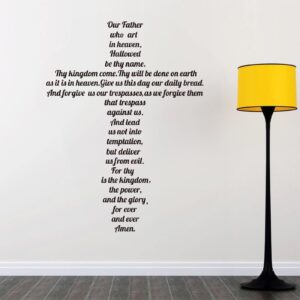 decalmile the lord’s prayer wall decals quotes our father who art in heaven inspirational christian bible sayings wall stickers living room bedroom church home decor(finished size: 26 inch x 34 inch)