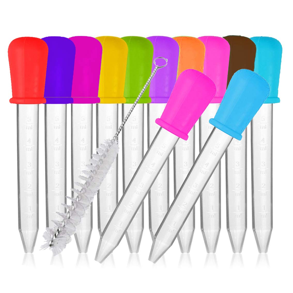 12 Pcs Liquid Droppers, Silicone and Plastic Pipettes Transfer Eyedropper with Bulb Tip for Candy Oil Kitchen Gummy Bear Making (Candy Maker Droppers)