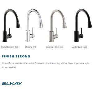 Elkay LKAV3031LS Avado Single Hole Kitchen Faucet with Pull-down Spray and Forward Only Lever Handle, Lustrous Steel