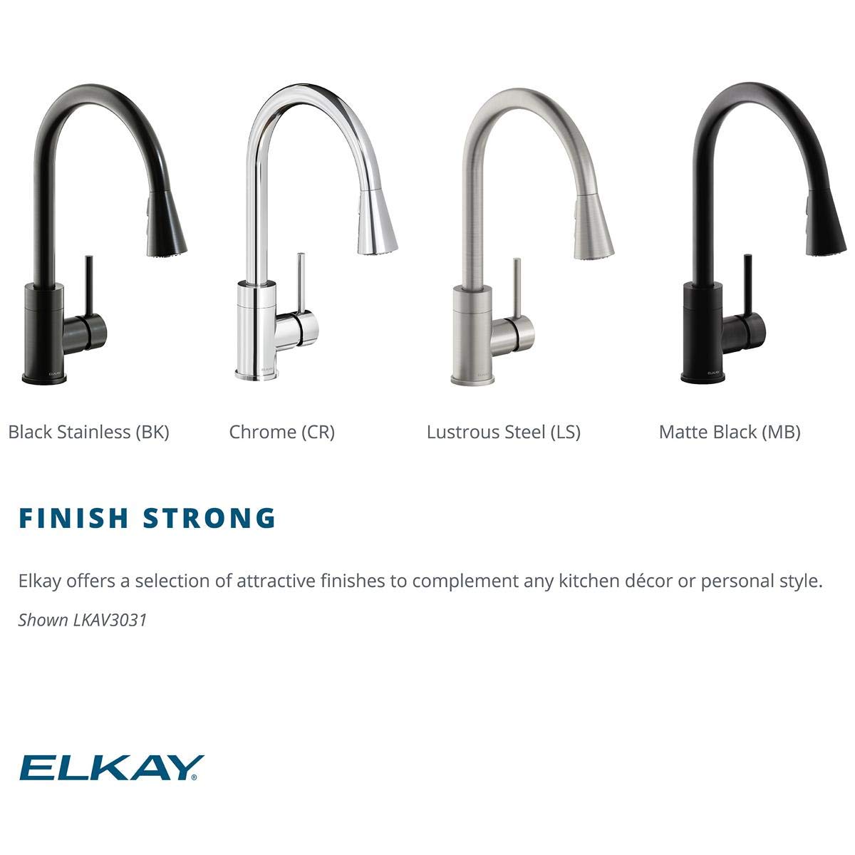 Elkay LKAV3031LS Avado Single Hole Kitchen Faucet with Pull-down Spray and Forward Only Lever Handle, Lustrous Steel