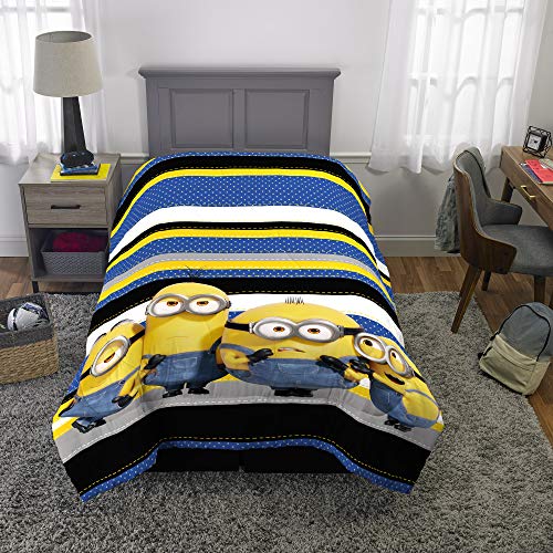 Franco Kids Bedding Super Soft Microfiber Reversible Comforter, Twin/Full, Minions The Rise Of Gru