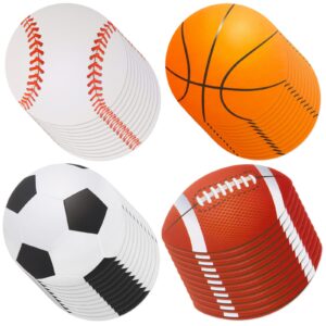 outus 60 pieces sports ball cutouts basketball football soccer baseball cutouts for sports theme party birthday decoration