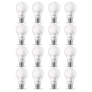 philips led flicker-free frosted dimmable a19 light bulb - eyecomfort technology - 800 lumen - daylight (5000k) - 8.8w=60w - e26 base - ultra definition old version - indoor - 16-pack