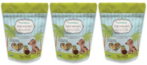 cocotherapy 3 pack of pina colada pure hearts coconut cookies, 5 ounces each, organic dog treats made in the usa