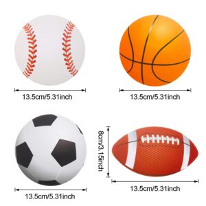 Outus 60 Pieces Sports Ball Cutouts Basketball Football Soccer Baseball Cutouts for Sports Theme Party Birthday Decoration