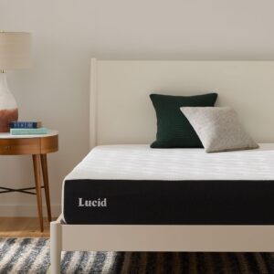 LUCID 10 Inch Memory Foam Mattress - Firm Feel - Infused with Bamboo Charcoal and Gel - Bed in a Box - Temperature Regulating - Pressure Relief - Breathable - Twin XL Size