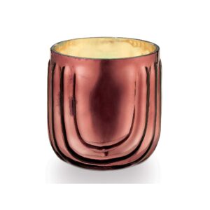 illume fa la lovely bon pressed glass, 6.9 oz. candle, red