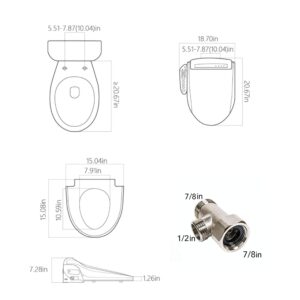 Empava Electric Bidet Elongated Heated Toilet Seat-Warm Air Dryer-Temperature/Water Pressure Control-Slow Closing Lid, White