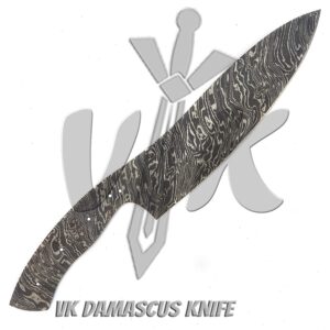 JNR Traders Damascus Steel Blank Blades for Knife Making, Diy Kitchen Chef Knife Blanks 13 Inch Overall Full Tang Handmade Thin Ultra Sharp 4039