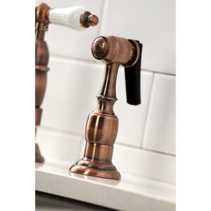 Kingston Brass KS127PLBSAC Heritage Bridge Kitchen Faucet, Antique Copper