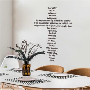 decalmile The Lord’s Prayer Wall Decals Quotes Our Father who Art in Heaven Inspirational Christian Bible Sayings Wall Stickers Living Room Bedroom Church Home Decor(Finished Size: 26 Inch x 34 Inch)