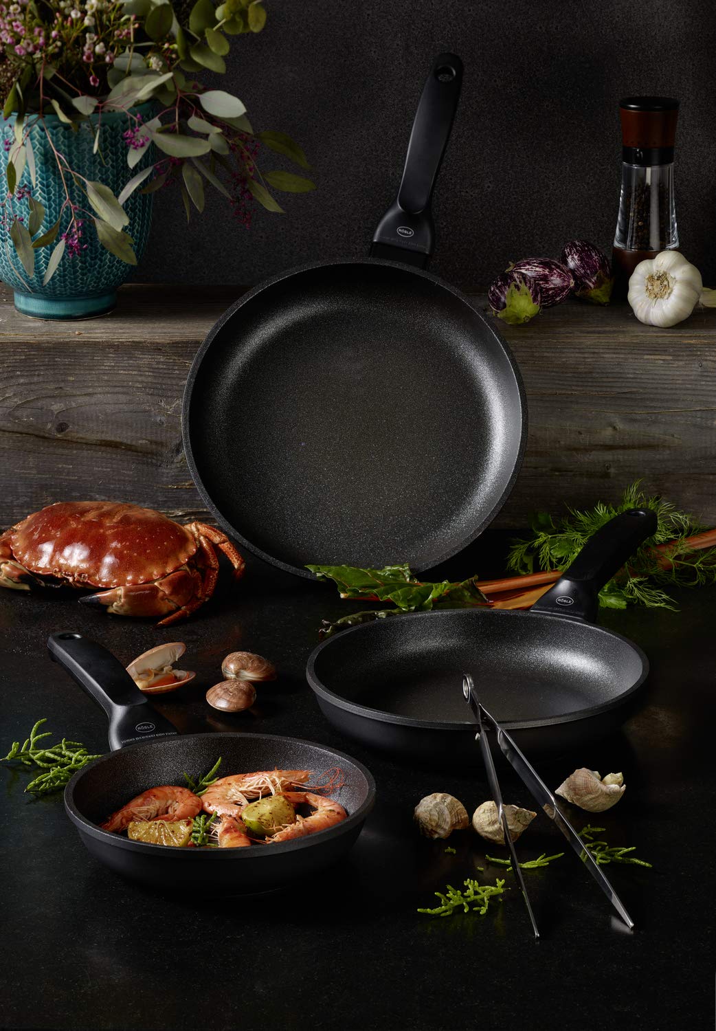 RÖSLE Cadini Frying Pan, Cast Aluminium Frying Pan with Scratch-Resistant ProResist Non-Stick Coating, 24 cm Diameter, PFOA, Black